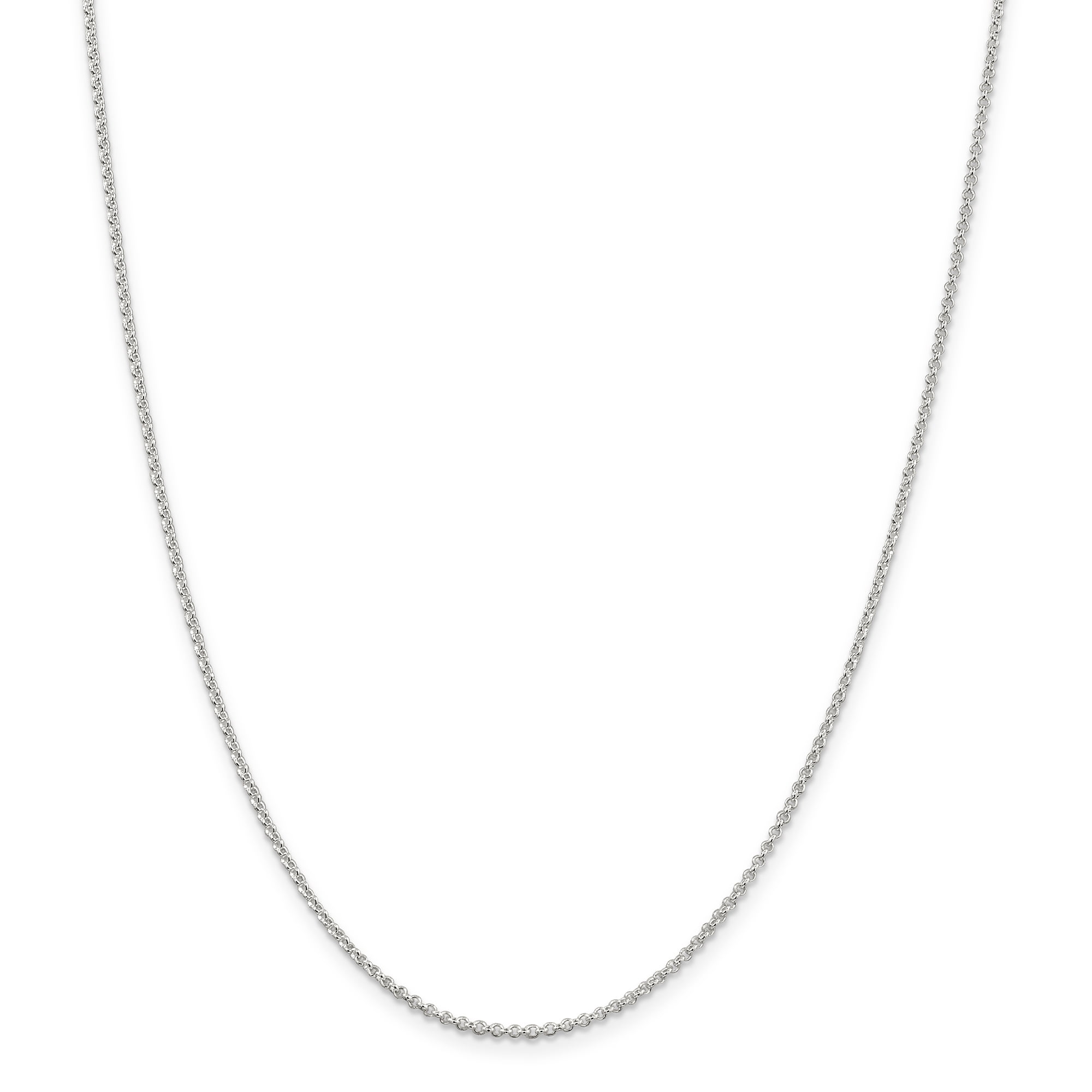 925 Sterling Silver 1.5mm Rolo Chain Necklace 20 Inch Pendant Charm ...