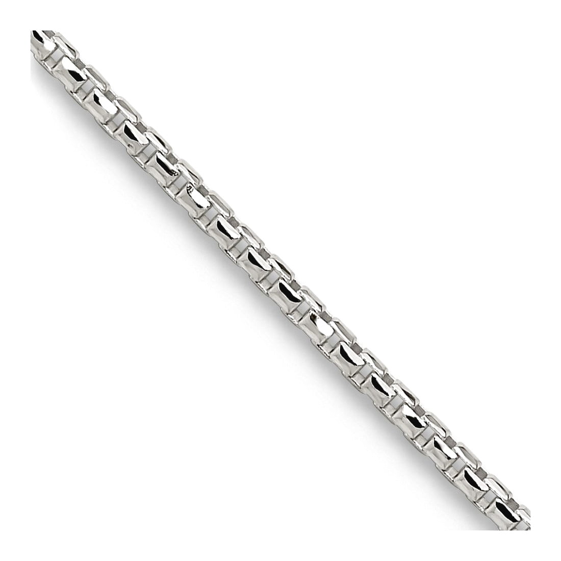 925 Sterling Silver 1.5mm Sparkle-Cut Round Box Chain Necklace 24 Inch ...