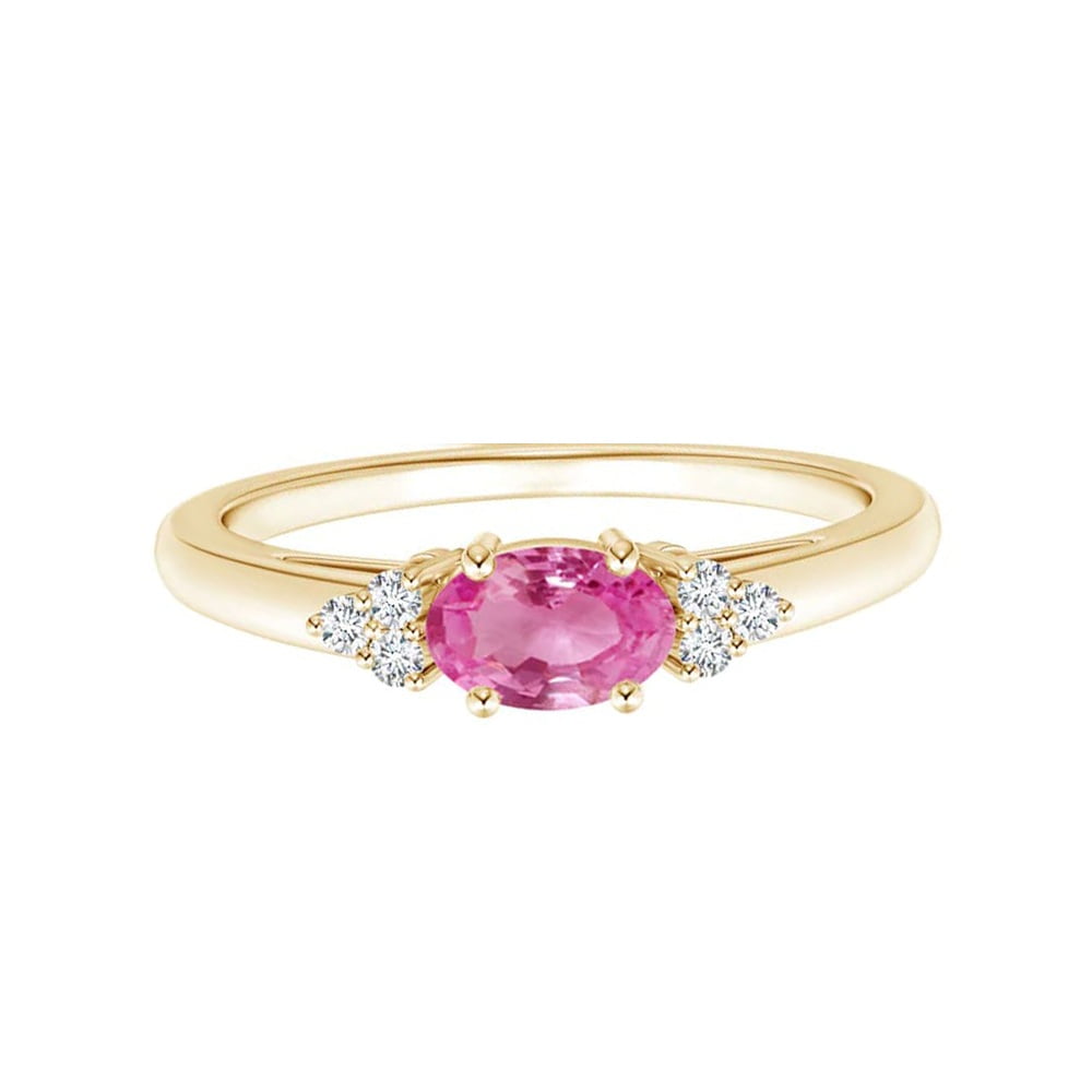 925 Sterling Silver 1 Ctw Pink Tourmaline White Accents Yellow Plated ...