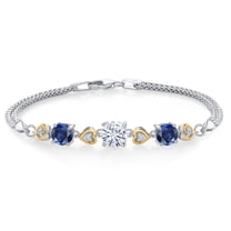 Gem Stone King 925 Sterling Silver and 10k Yellow Gold Green Nano ...