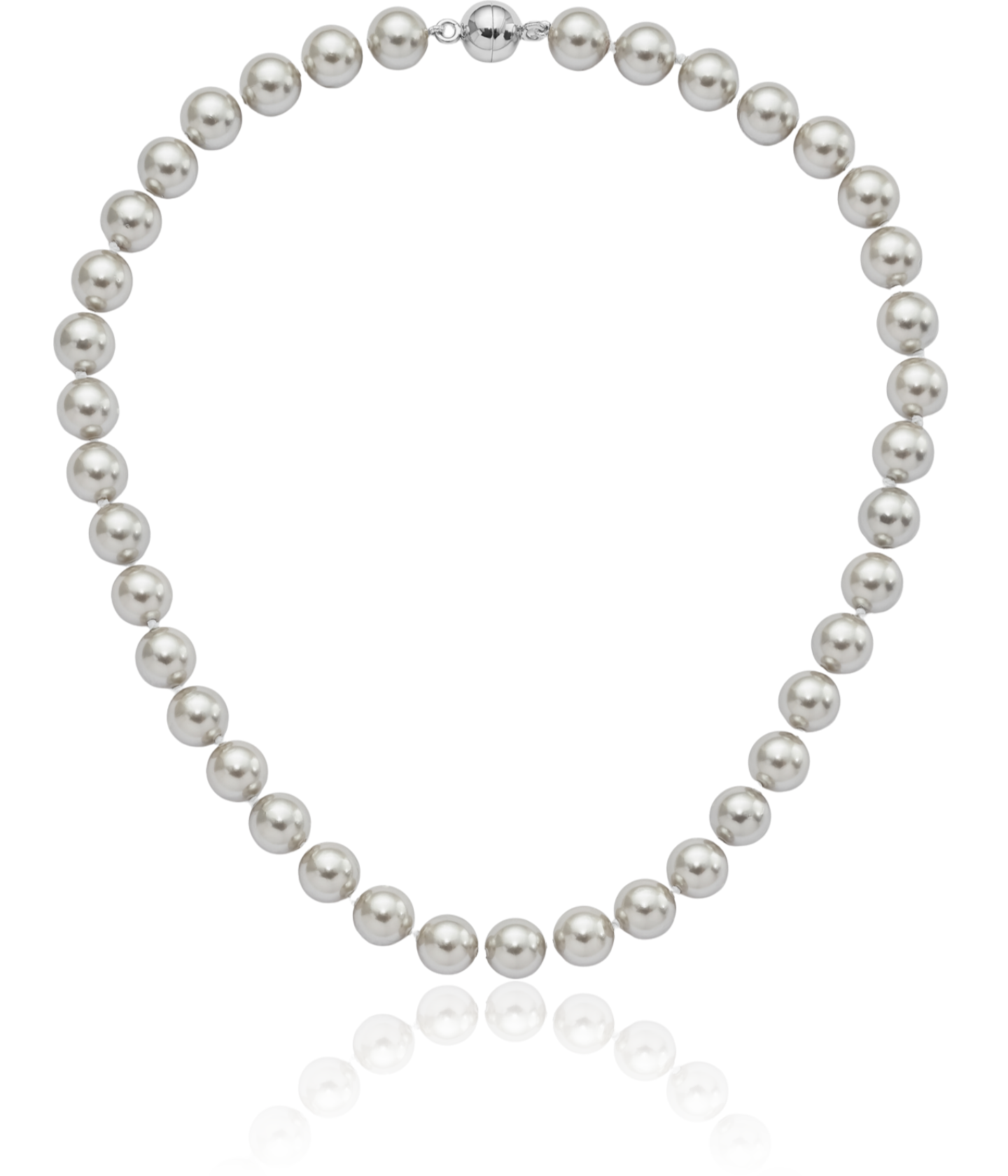 925 Sterling Silver 10mm Grey Shell Pearl Chain Necklace - Walmart.com