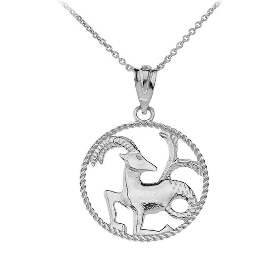 925 Sterling Silver 12 Astrological Zodiac Signs Rope Pendant ...