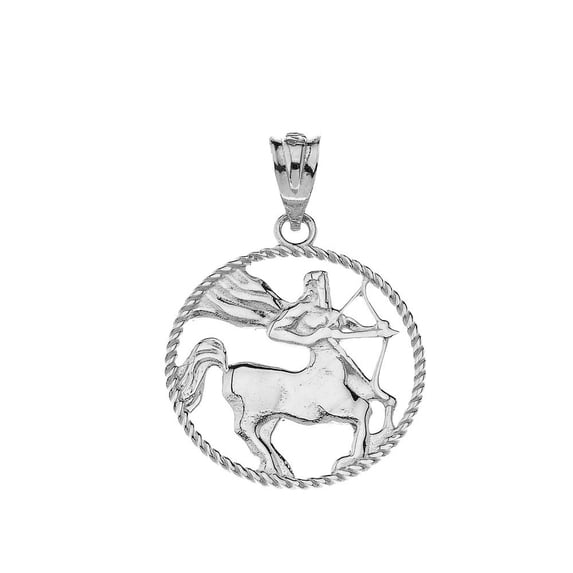 925 Sterling Silver 12 Astrological Zodiac Signs Rope Pendant ...