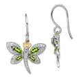 925 Sterling Silver 14k Rhodium Plated Peridot Diamond Dragonfly ...