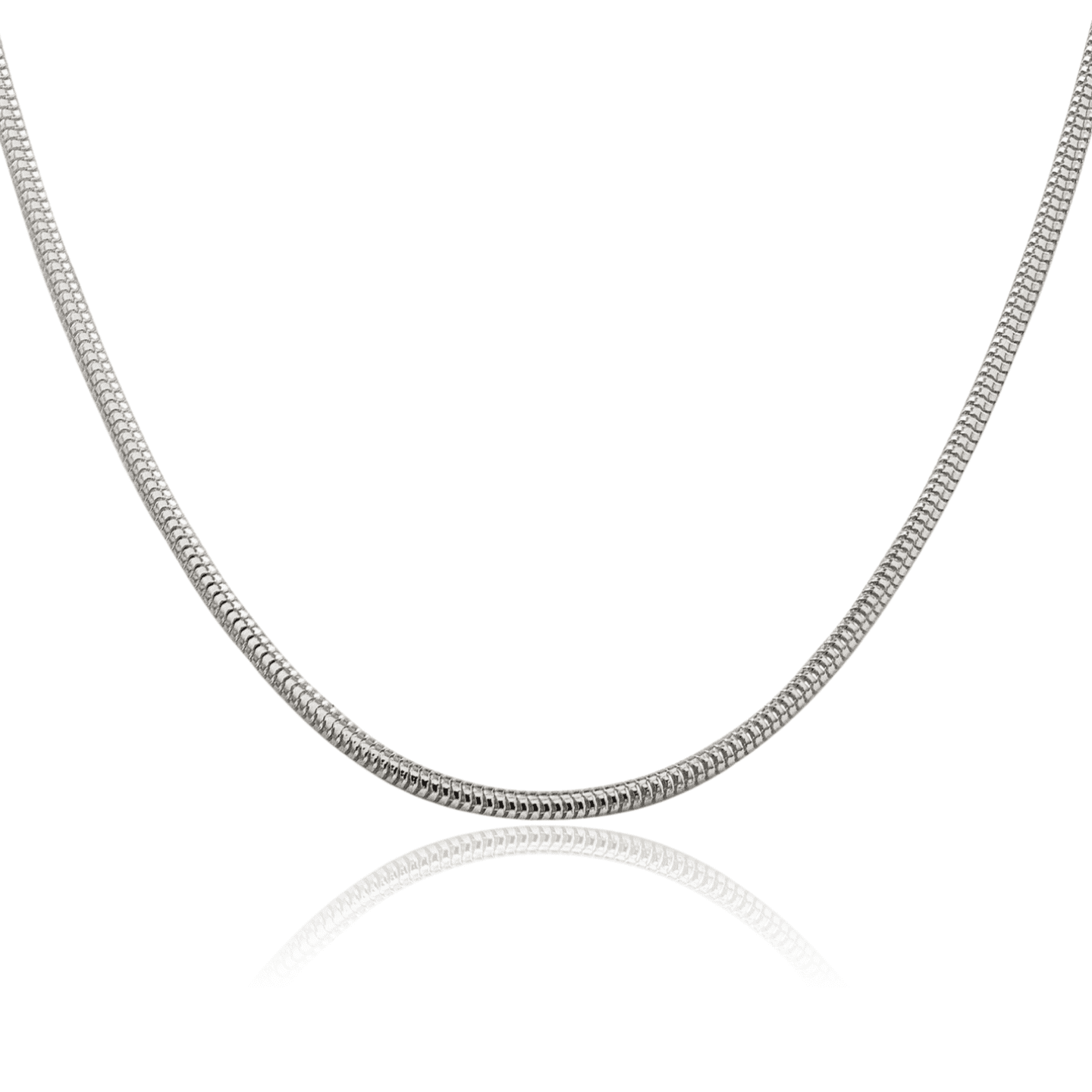 925 Sterling Silver 2.5mm Round Cubetto Omega Snake Chain Herringbone ...