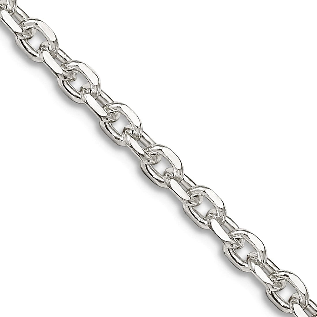 925 Sterling Silver 2.75mm Sparkle Cut Forzantine Cable Chain Necklace ...