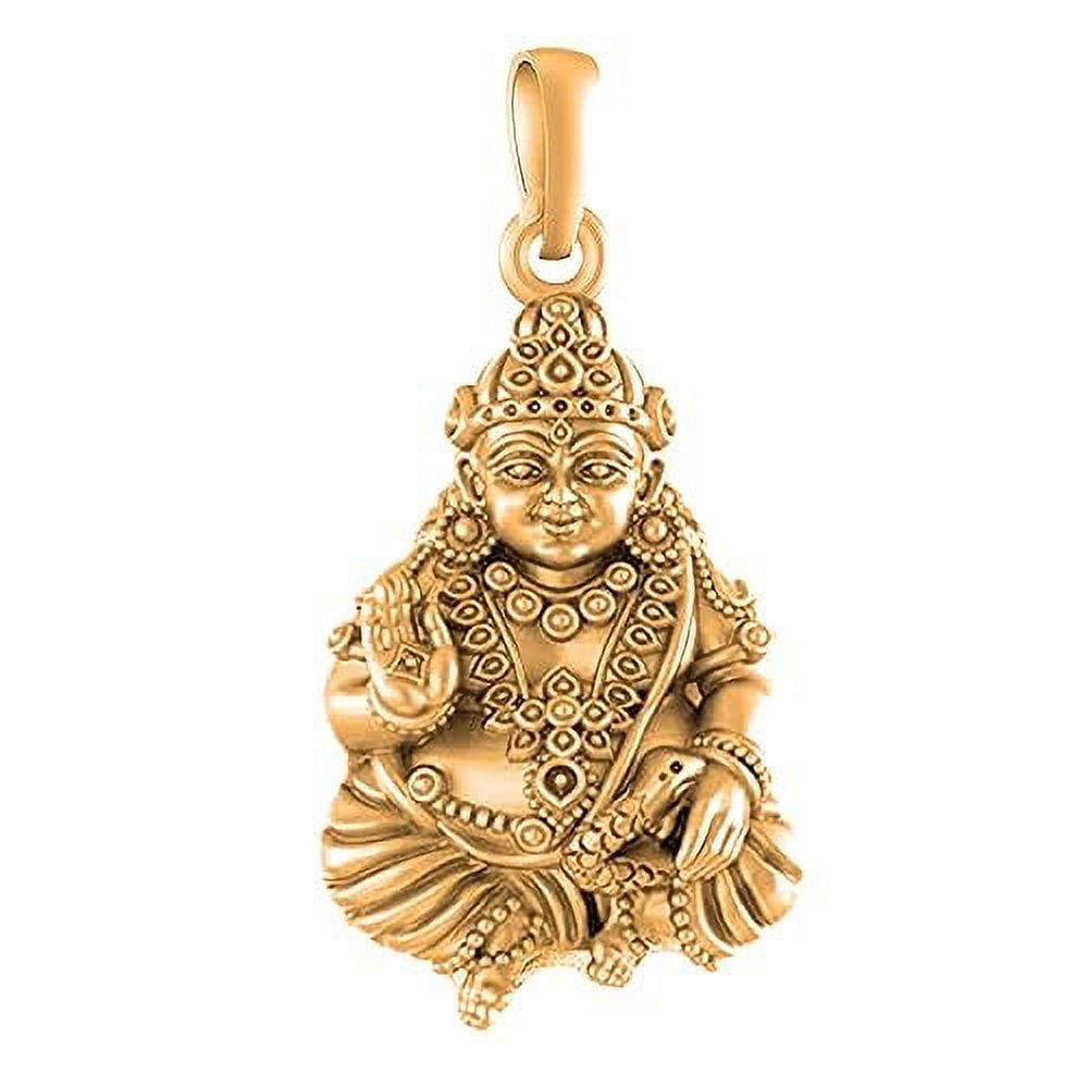 925 Sterling Silver 22k Gold Plated God Kuber Pendant Lord Kubera ...