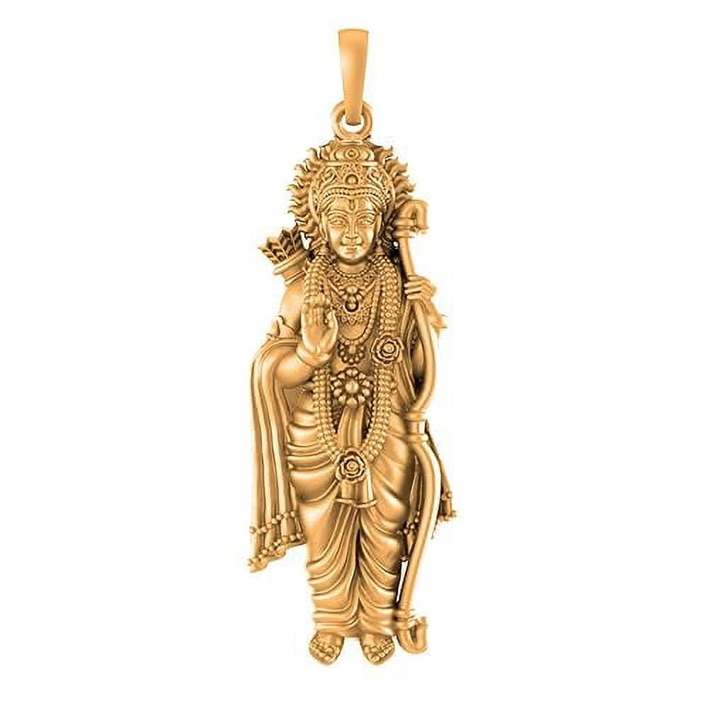 925 Sterling Silver 22k Gold Plated God Ram Pendant Bhagwan Shri Ram ...