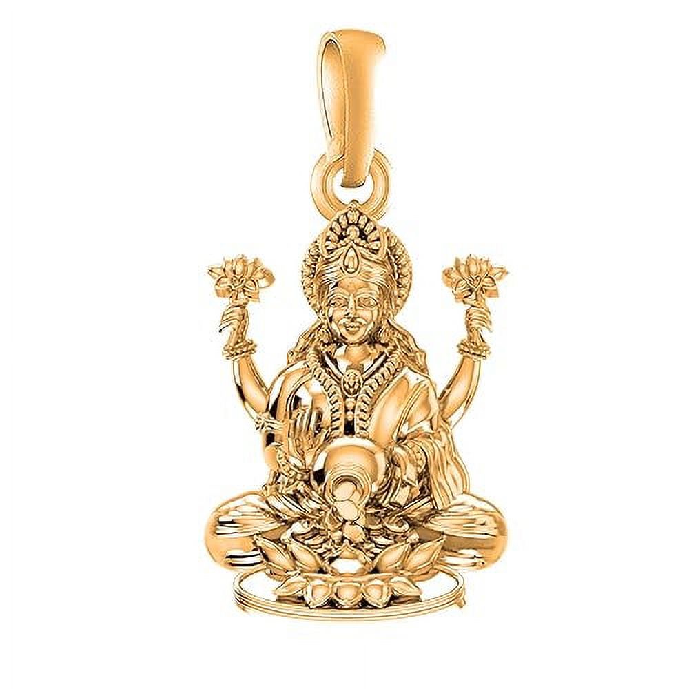 925 Sterling Silver 22k Gold Plated Goddess Laxmi Ji Pendant Laxmi Maa ...
