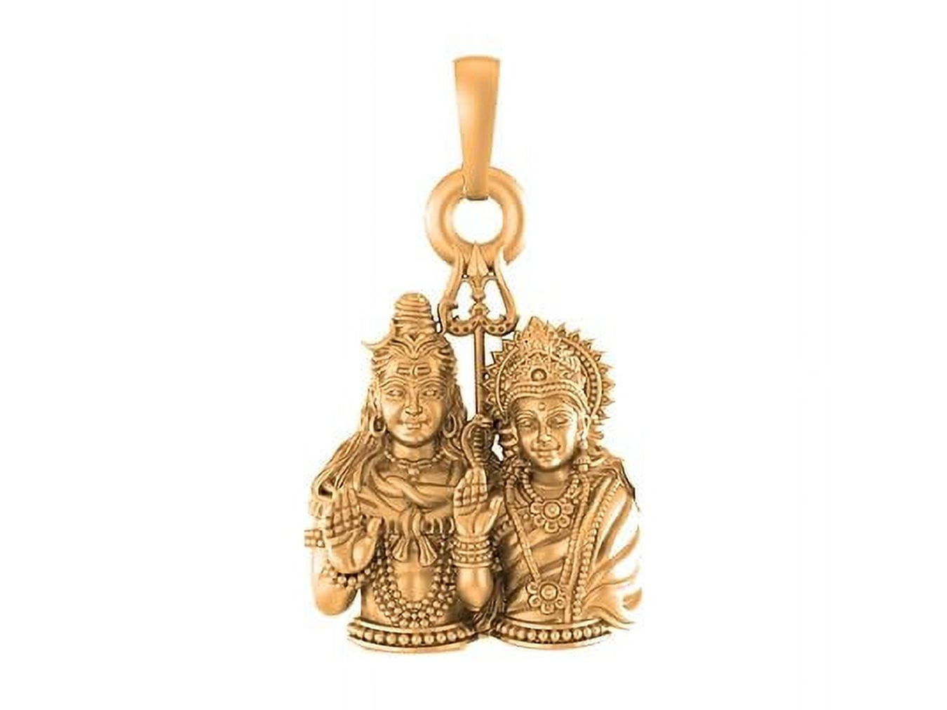 925 Sterling Silver 22k Gold Plated Spiritual Shiva Bholenath Pendant ...