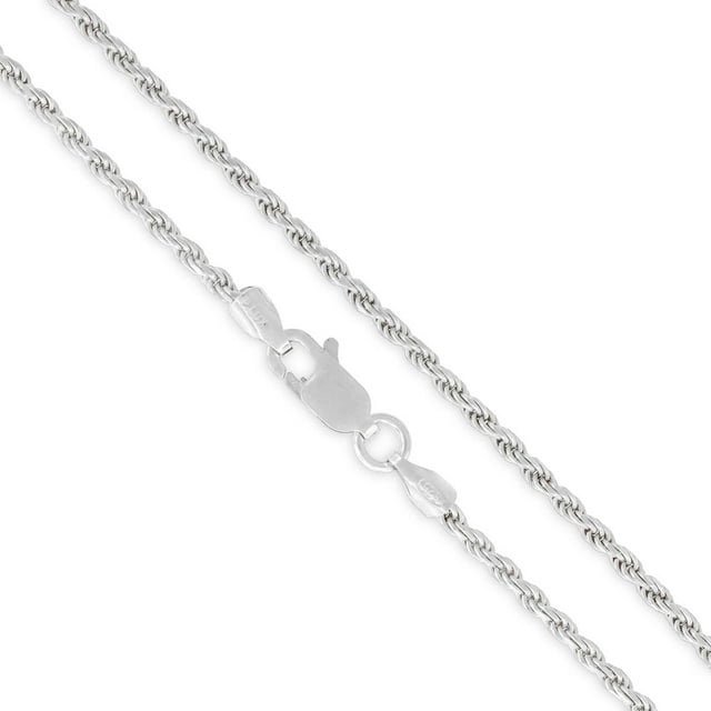 Next Level Jewelry 925 Sterling Silver 2MM Rope Diamond-Cut Chain ...