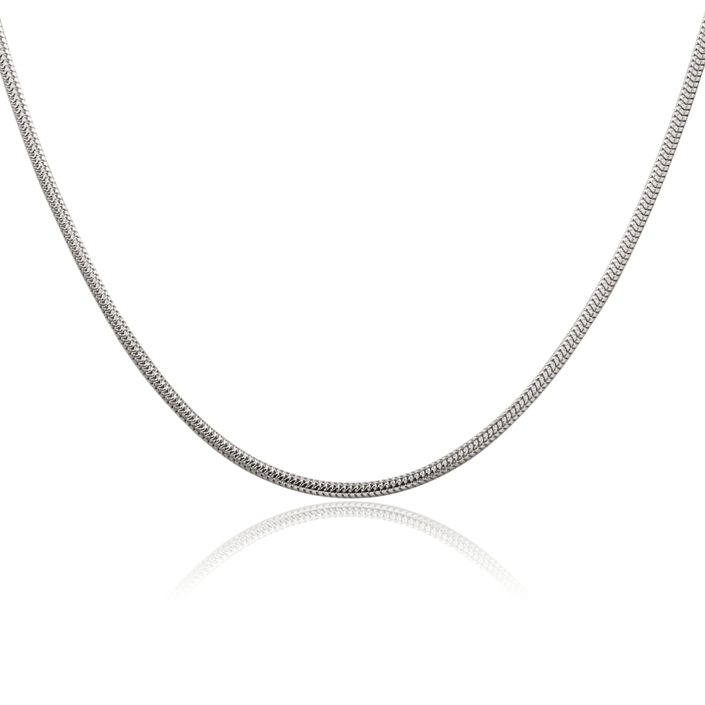 925 Sterling Silver 2mm Round Cubetto Omega Snake Chain Herringbone ...