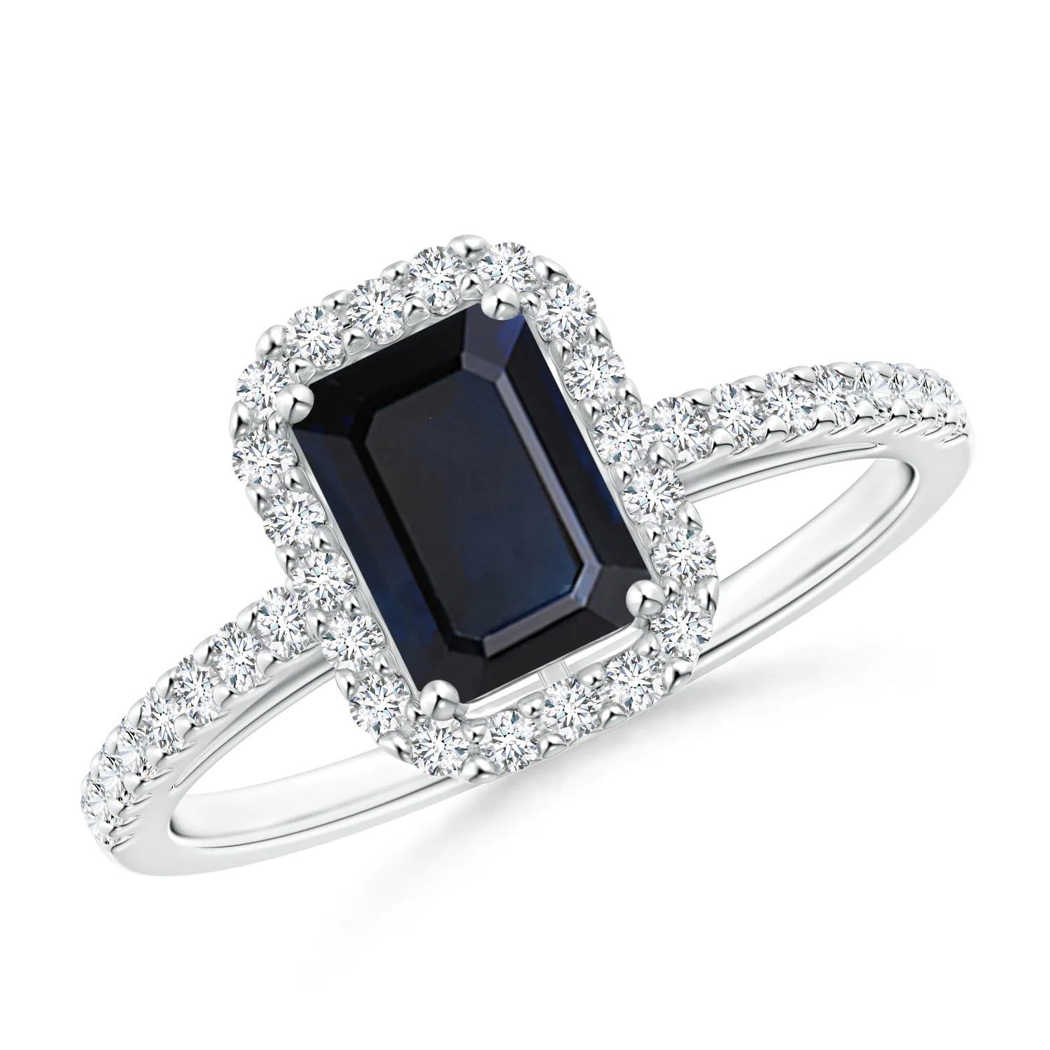 925 Sterling Silver 3.50 Ctw Blue Sapphire Octagon Precious Gemstone ...