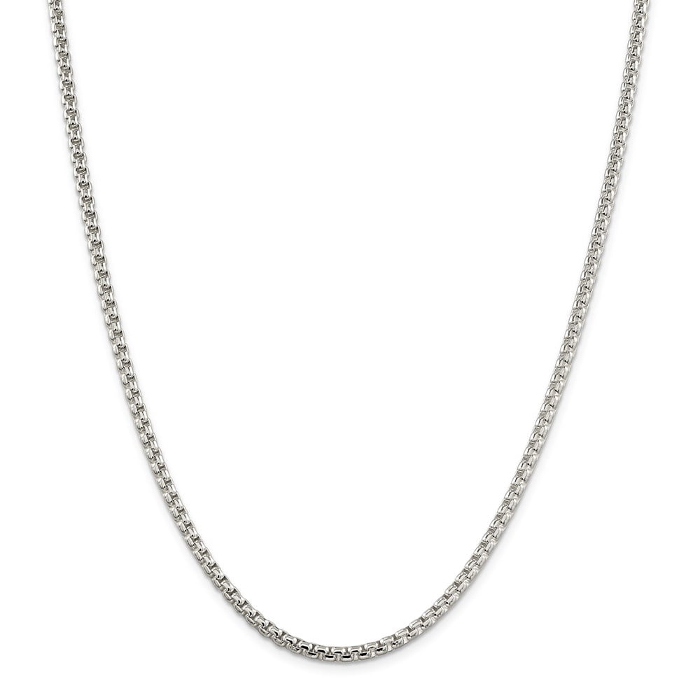 925 Sterling Silver 3.6mm Round Shape Box Chain Necklace Fine Jewelry ...