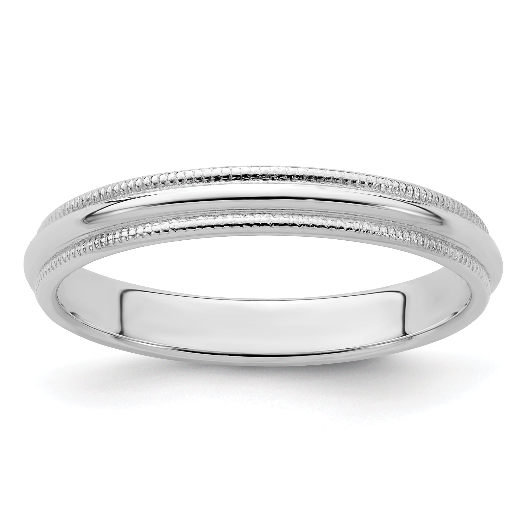 925 Sterling Silver 3mm Half Round Shape Milgrain Bridal Engagement ...