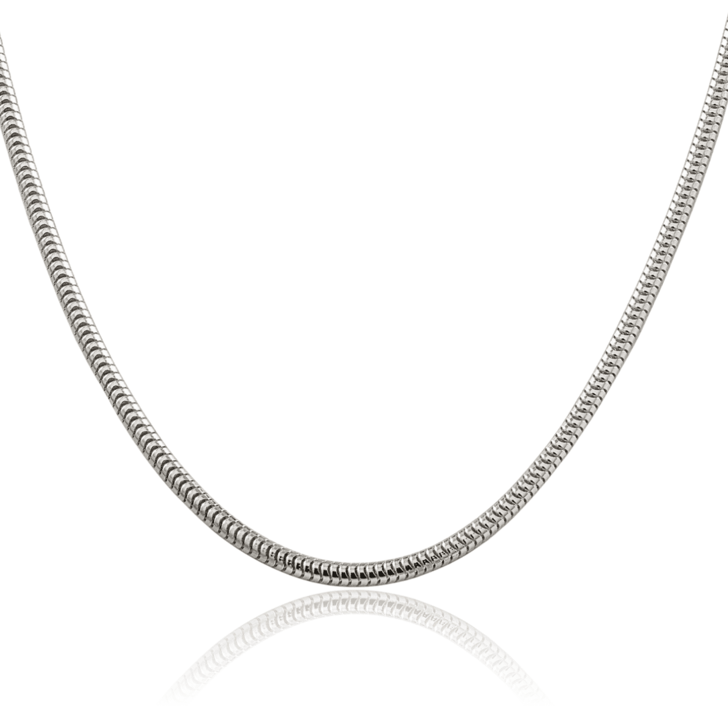 925 Sterling Silver 3mm Round Cubetto Omega Snake Chain Herringbone ...