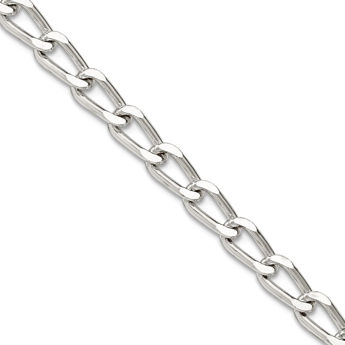 925 Sterling Silver 4.3mm Open Elongated Link Chain Necklace 22 Inch ...