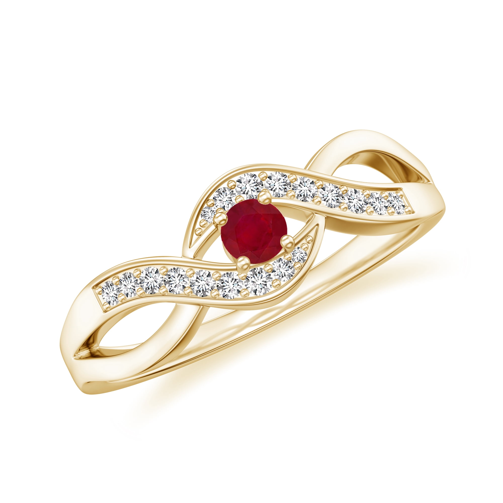 925 Sterling Silver 4-Prong Set Twisted Vine Ruby Wedding Engagement ...