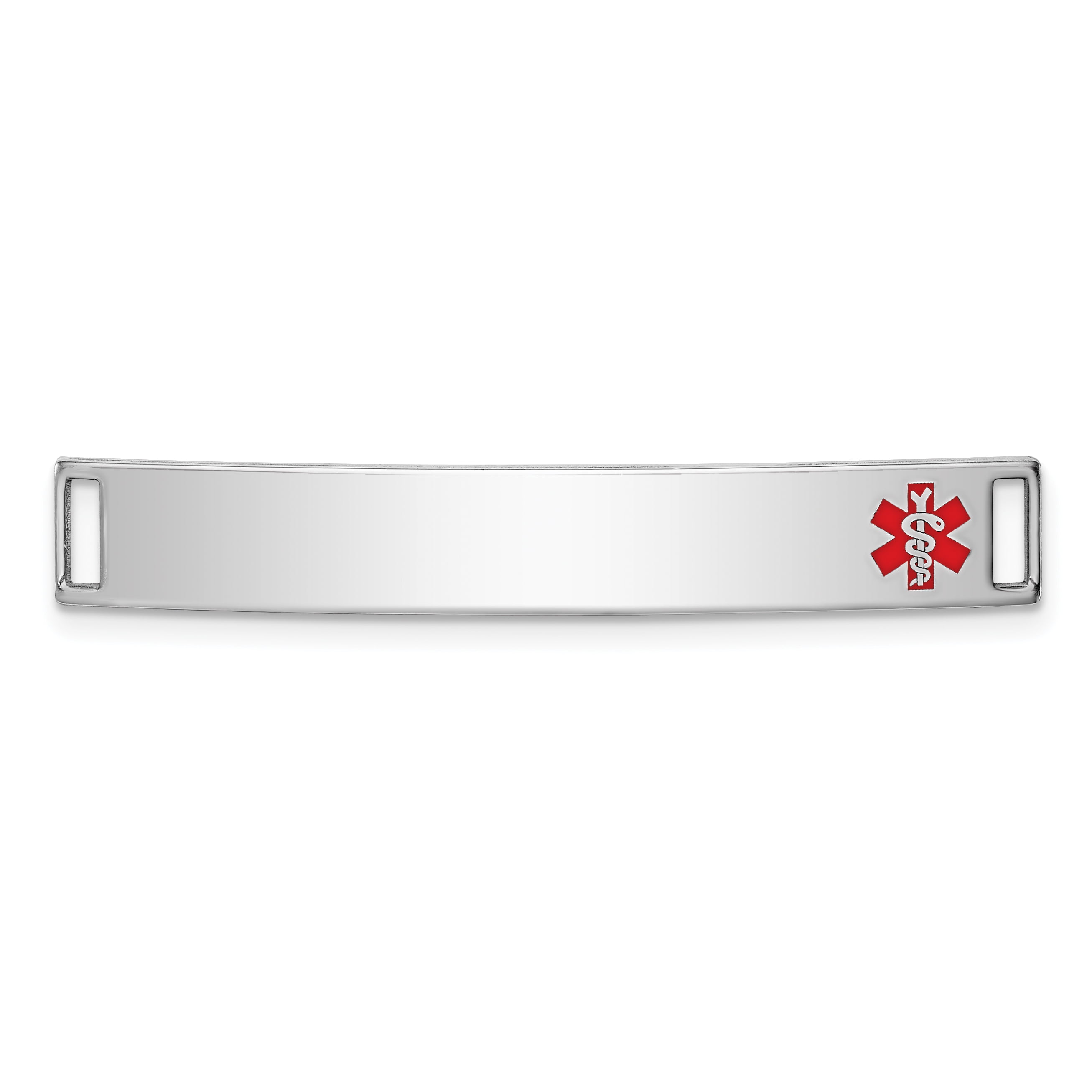 925 Sterling Silver 40mm Rhodium-plated Medical ID Bracelet Plate ...