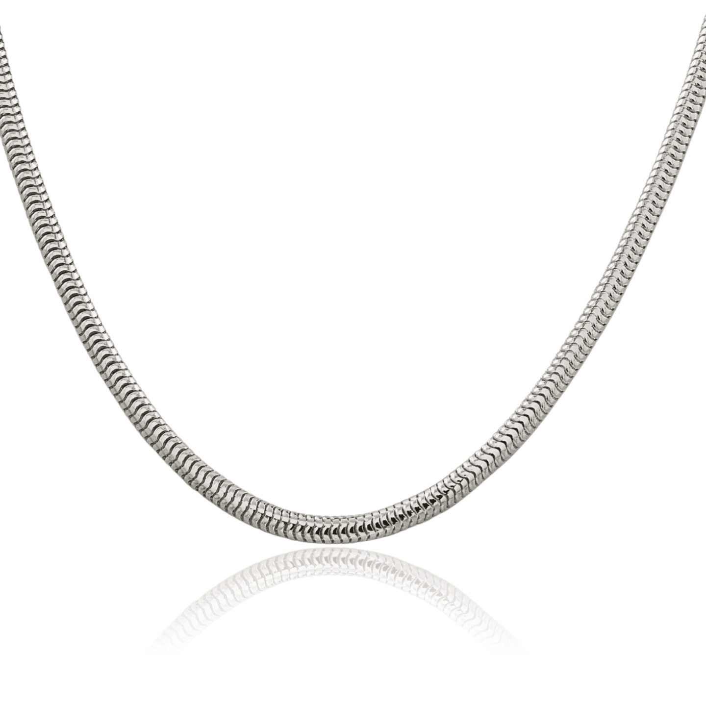 925 Sterling Silver 4mm Round Cubetto Omega Snake Chain Herringbone ...