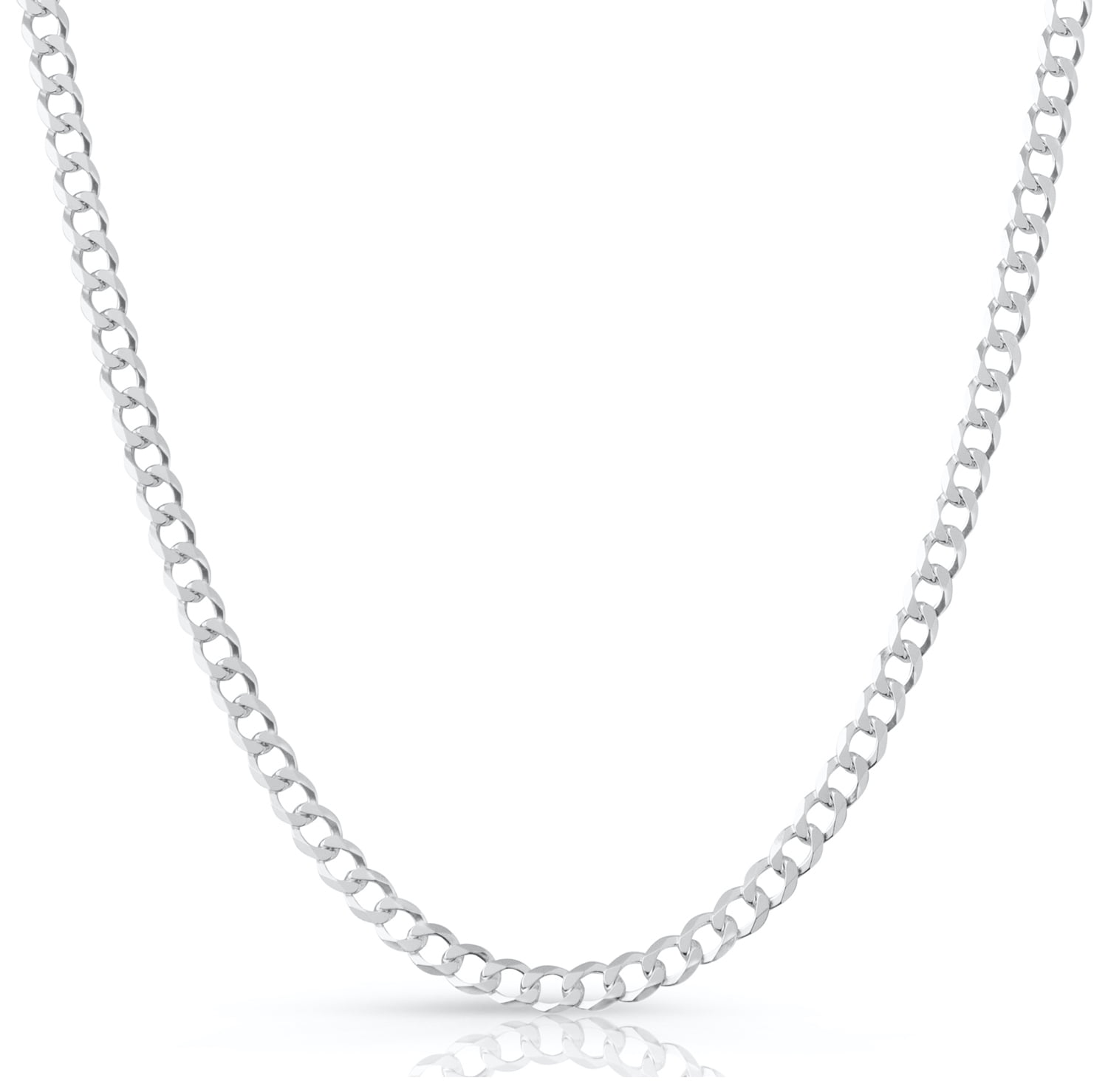 Italian 925 Sterling Silver Cuban Curb Link Chain Necklaces 2MM - 10 ...