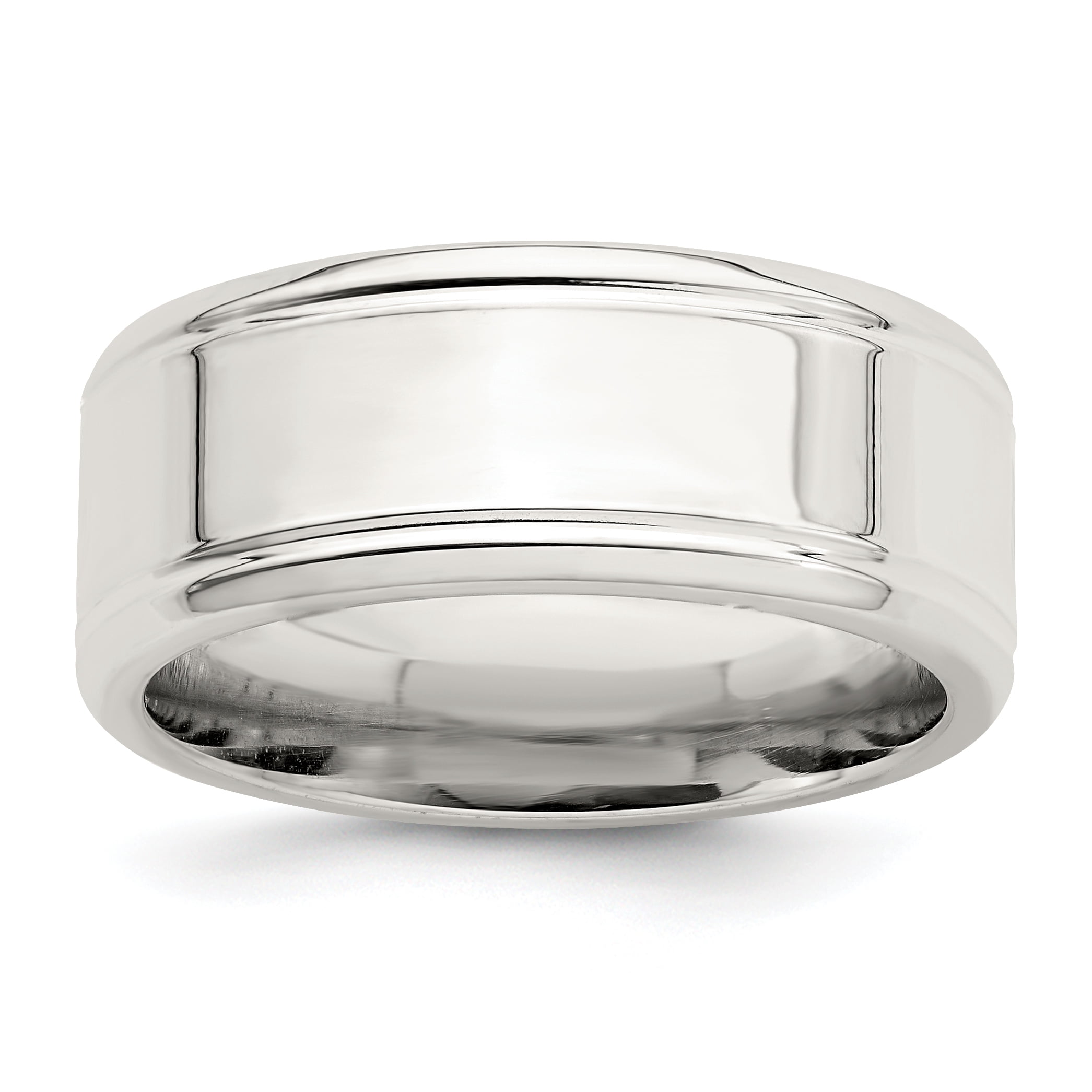 925 Sterling Silver 6mm Flat Beveled Edge Wedding Ring Band Size 11 ...