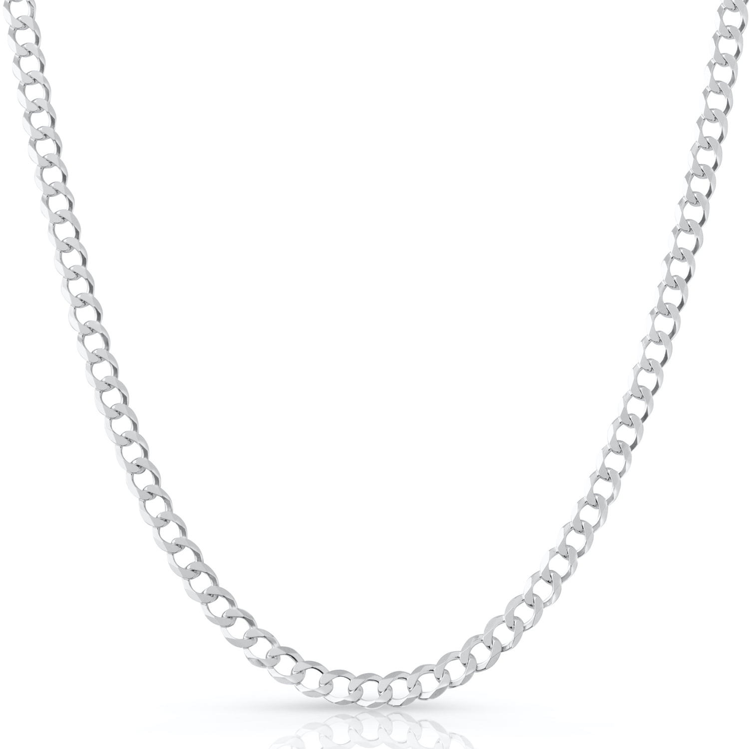925 Sterling Silver 7MM Cuban Curb Link Chain Necklaces, Solid925 Italy ...