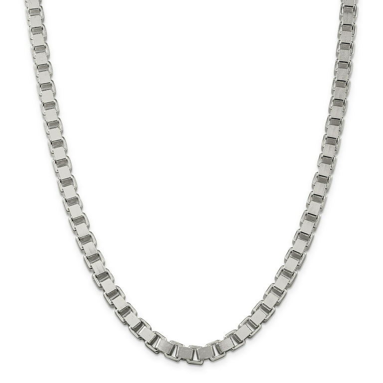 925 Sterling Silver 7mm Box Chain 18 Inch