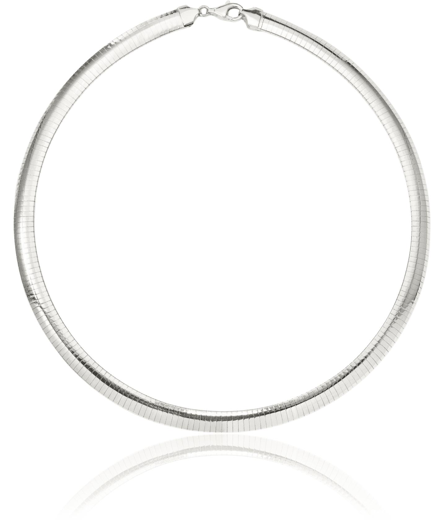 925 Sterling Silver 8mm Cubetto Omega Snake Chain Herringbone Necklace ...