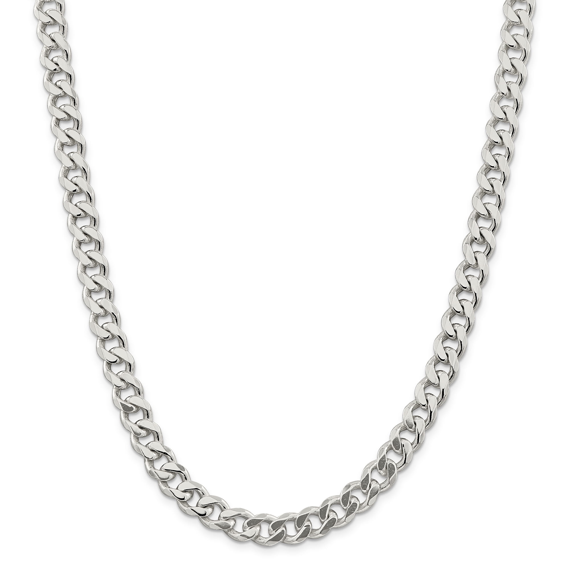 925 Sterling Silver 9mm Curb Chain 26 Inch - Walmart.com