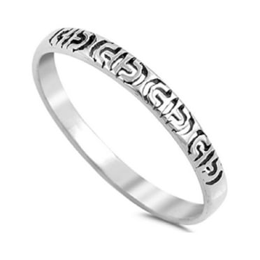 Sterling Silver 7mm Polished Plain SL Band, Available in 8 Sizes ...