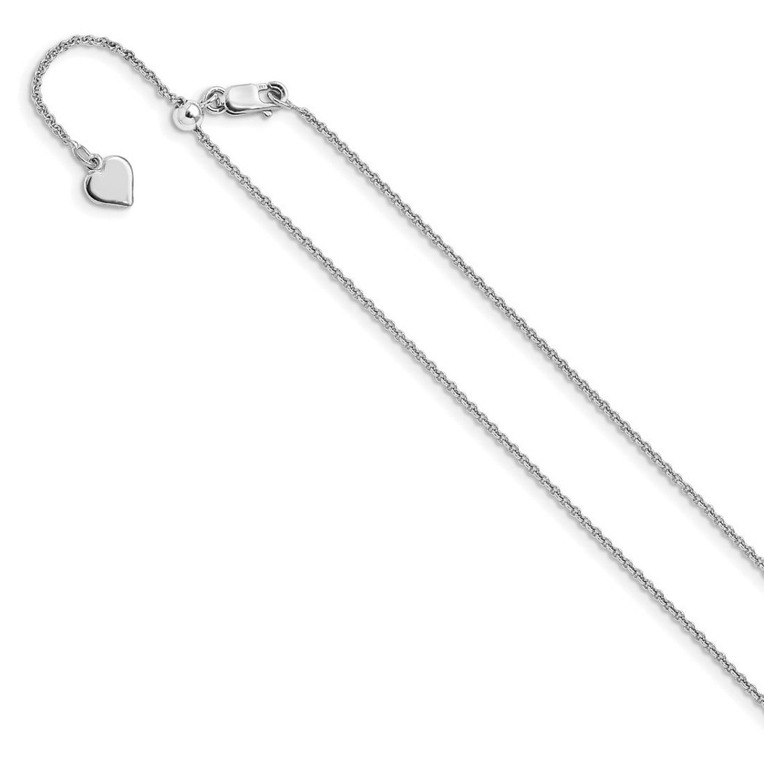 925 Sterling Silver Adjustable 1.3mm Rolo Chain Necklace 30 Inch Chain ...