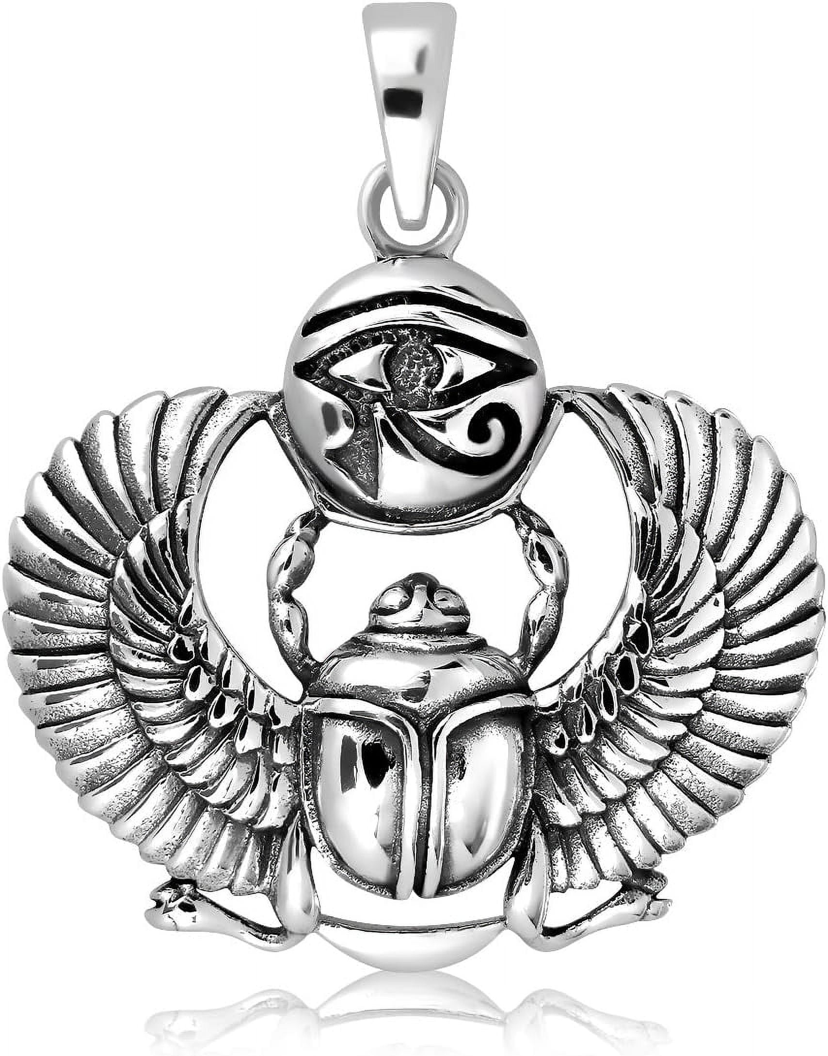 925 Sterling Silver Ancient Egyptian Scarab Eye of Horus Symbol of ...