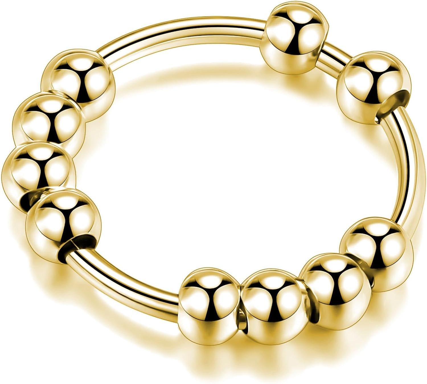 925 Sterling Silver Anxiety Fidget with Beads Rings for Anxiety Spinner ...