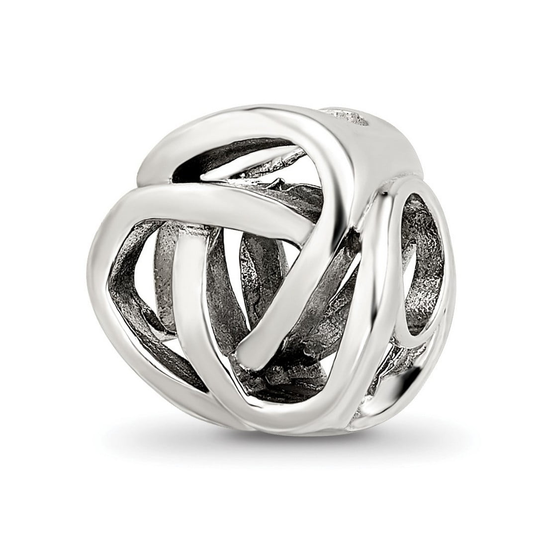 925 Sterling Silver Artisan Oxidized Reflections Bali Bead Charm 10x10 ...