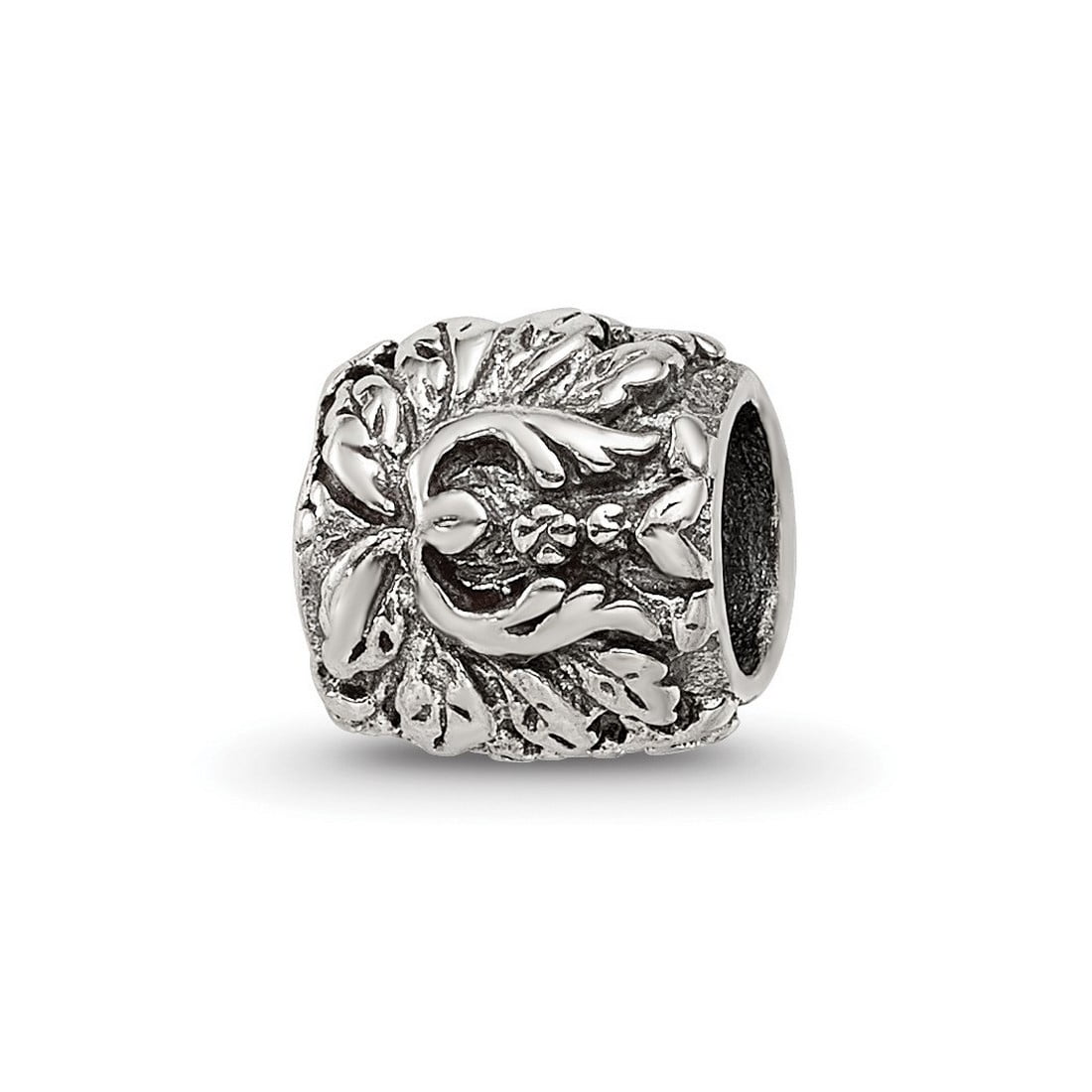 925 Sterling Silver Artisan Oxidized Reflections SimStars Floral Bead ...