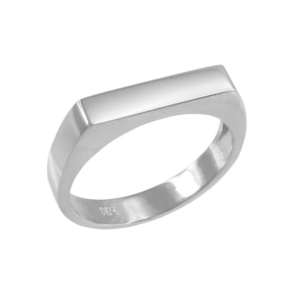 925 Sterling Silver Bar Signet Ring (Size 11.25) - Walmart.com