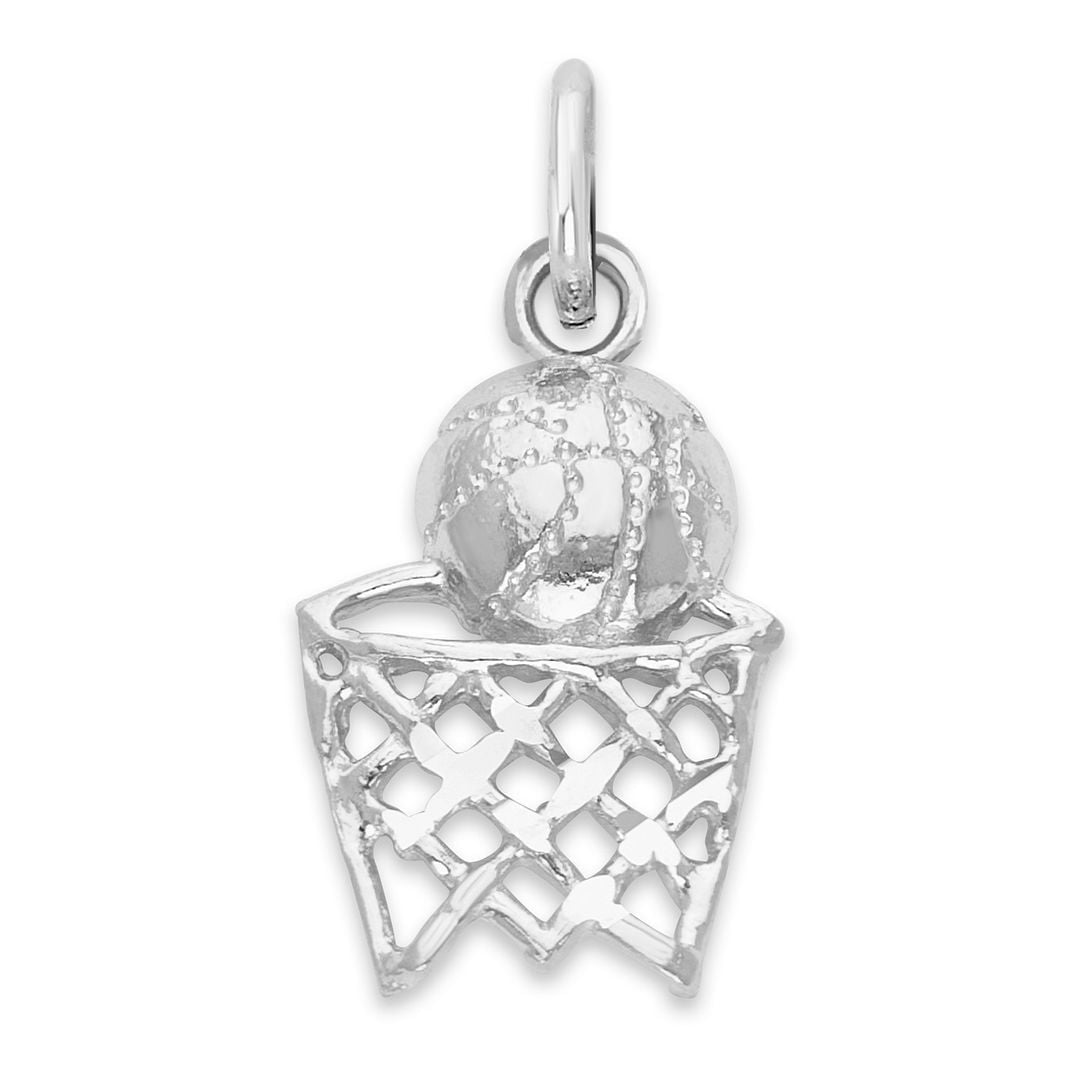Golden Fire 925 Sterling Silver Basketball Charm, Dainty Sports Jewelry ...
