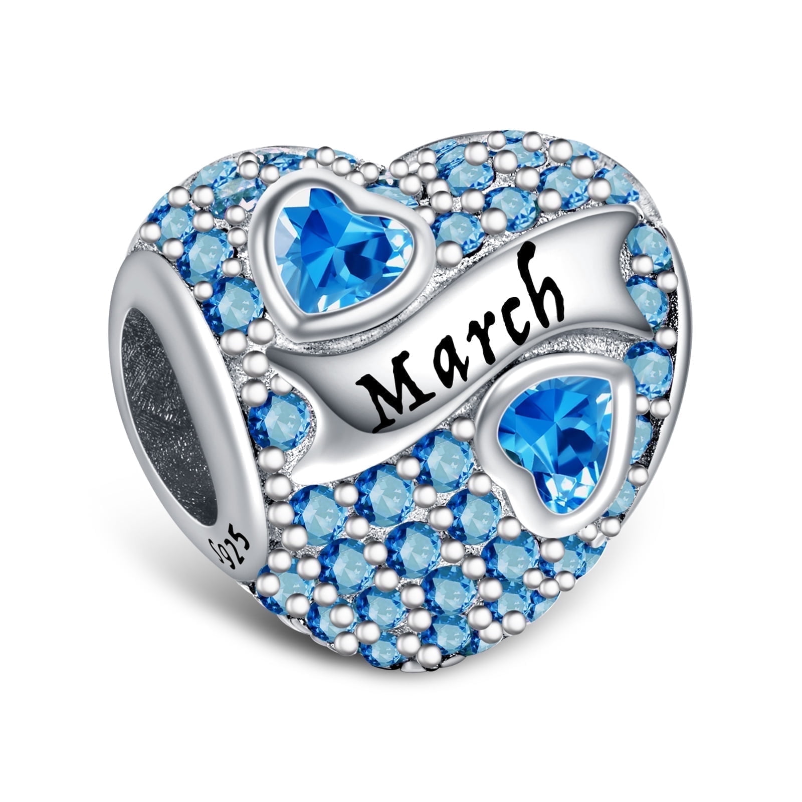 925 Sterling Silver Birthstone Paved Charms for Charm Bracelets ...