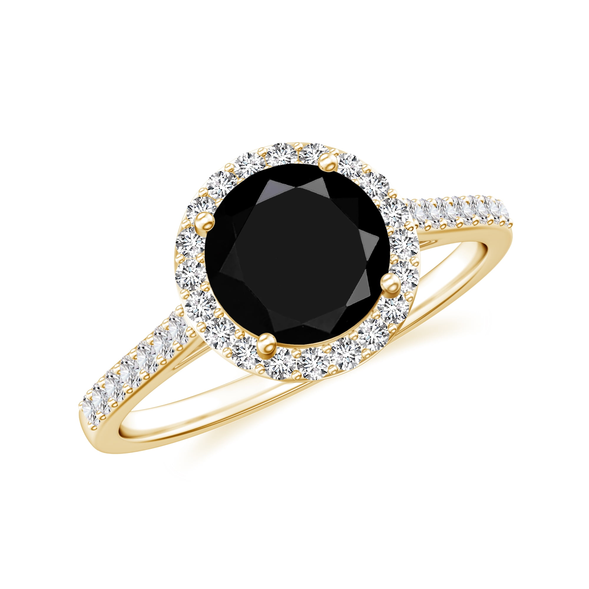 925 Sterling Silver Black Onyx Halo Ring, Moissanite Engagement Ring in ...
