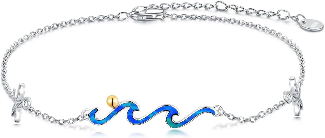 925 Sterling Silver Bracelet Evil Eye Stethoscope Wave Turtle Charms ...