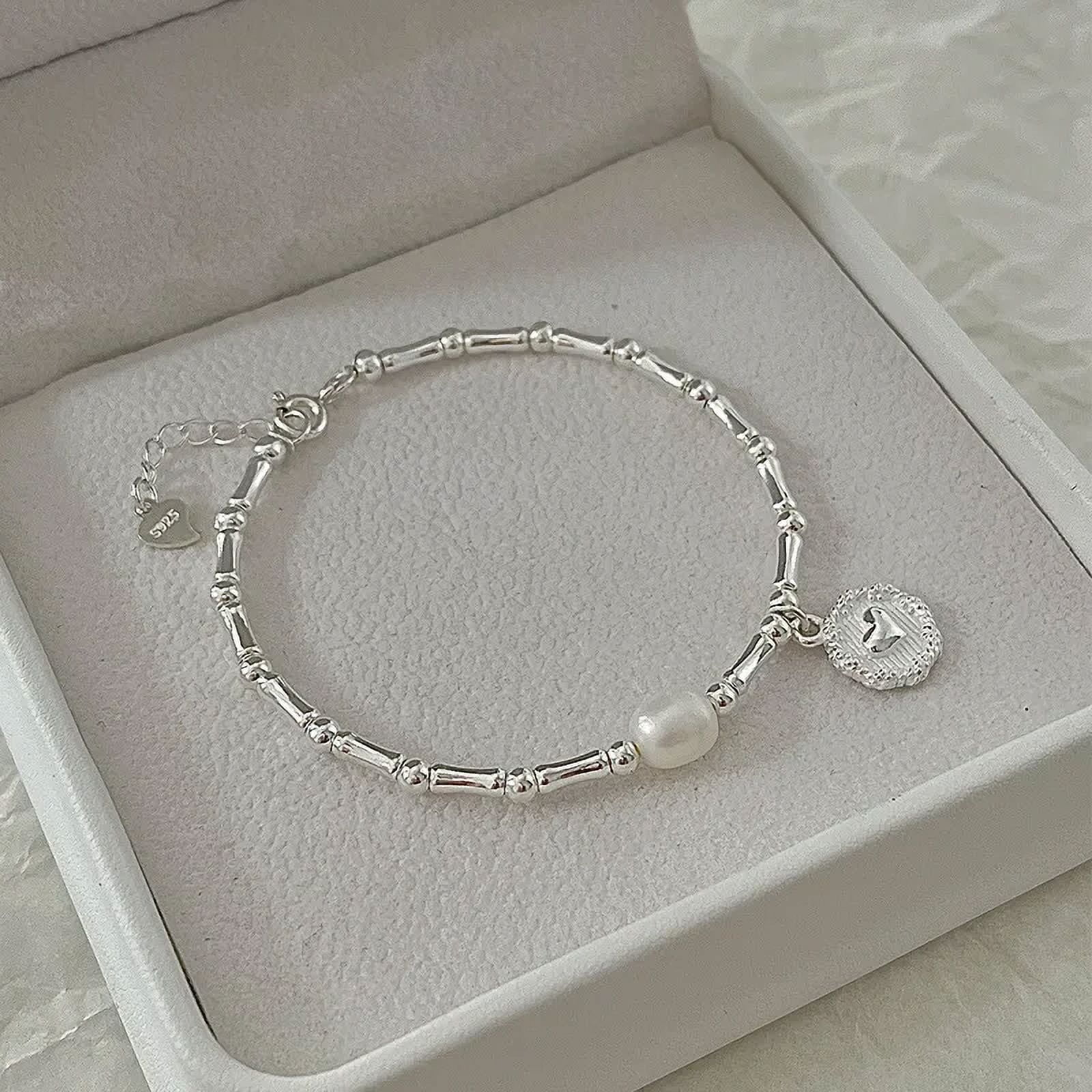 925 Sterling Silver Bracelet Partial Pearls Knots Bracelets for Women Fashion Luxury Design Bead ...