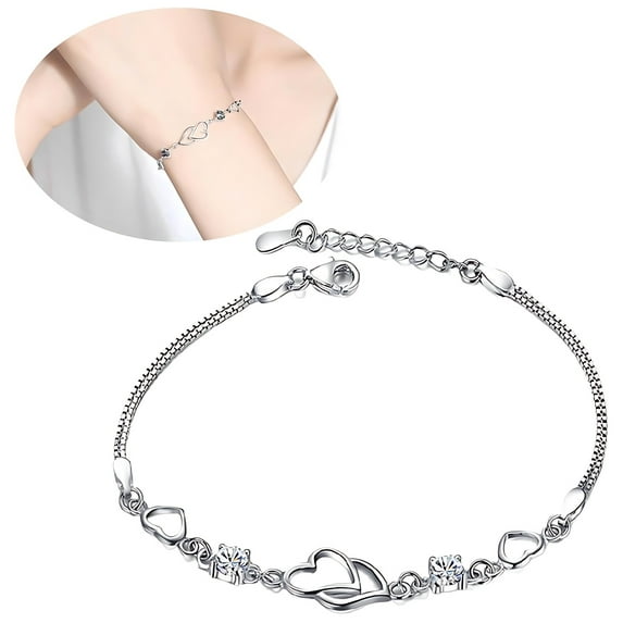 925 Sterling Silver Bracelet Simple Adjustable Bangle Bracelets ...