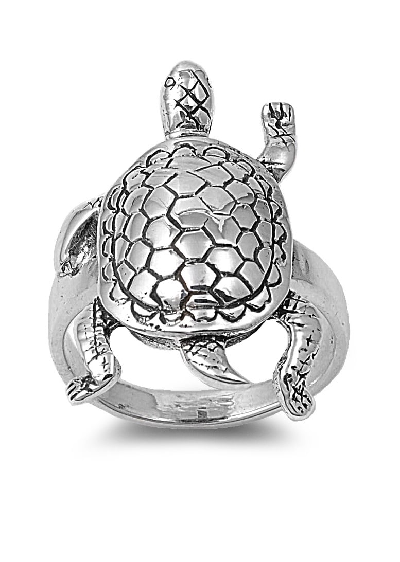 925 Sterling Silver Burden Bearer Tortoise Ring Size 6 - Walmart.com