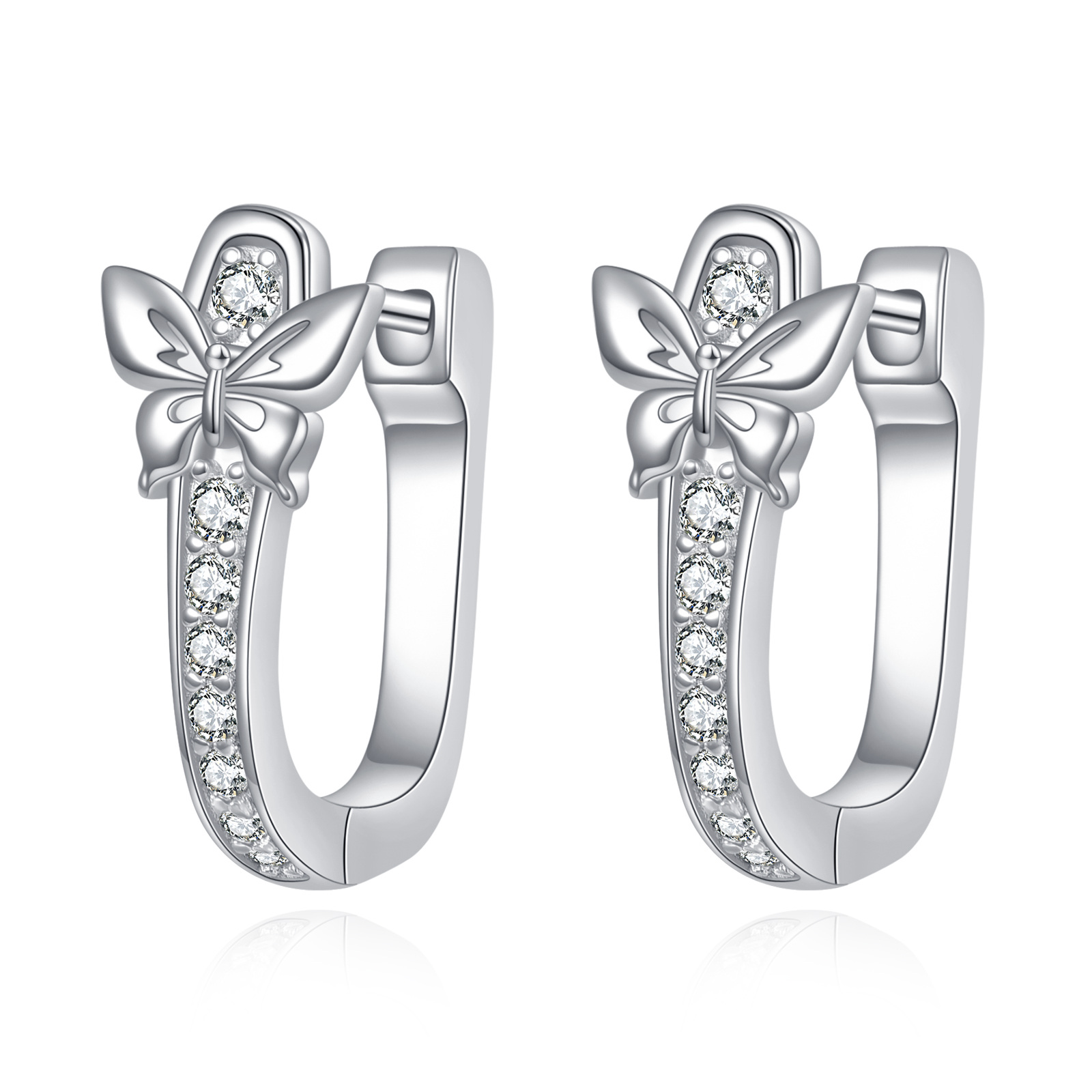 925 Sterling Silver Butterfly Earrings for Women Cubic Zirconia ...