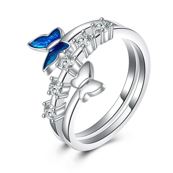 925 Sterling Silver Butterfly Rings Flying Butterflies Rings for Women ...