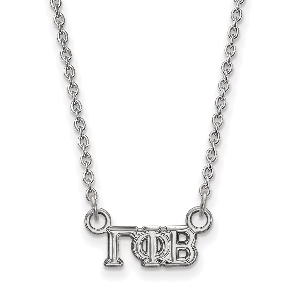 925 Sterling Silver Cable Necklace Chain LogoArt Gamma Phi Beta ...