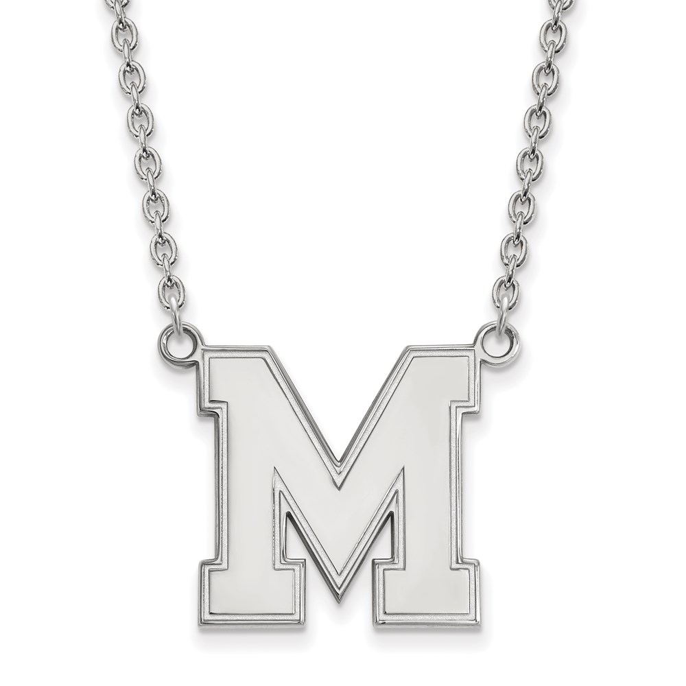 925 Sterling Silver Cable Necklace Chain LogoArt University of Memphis ...