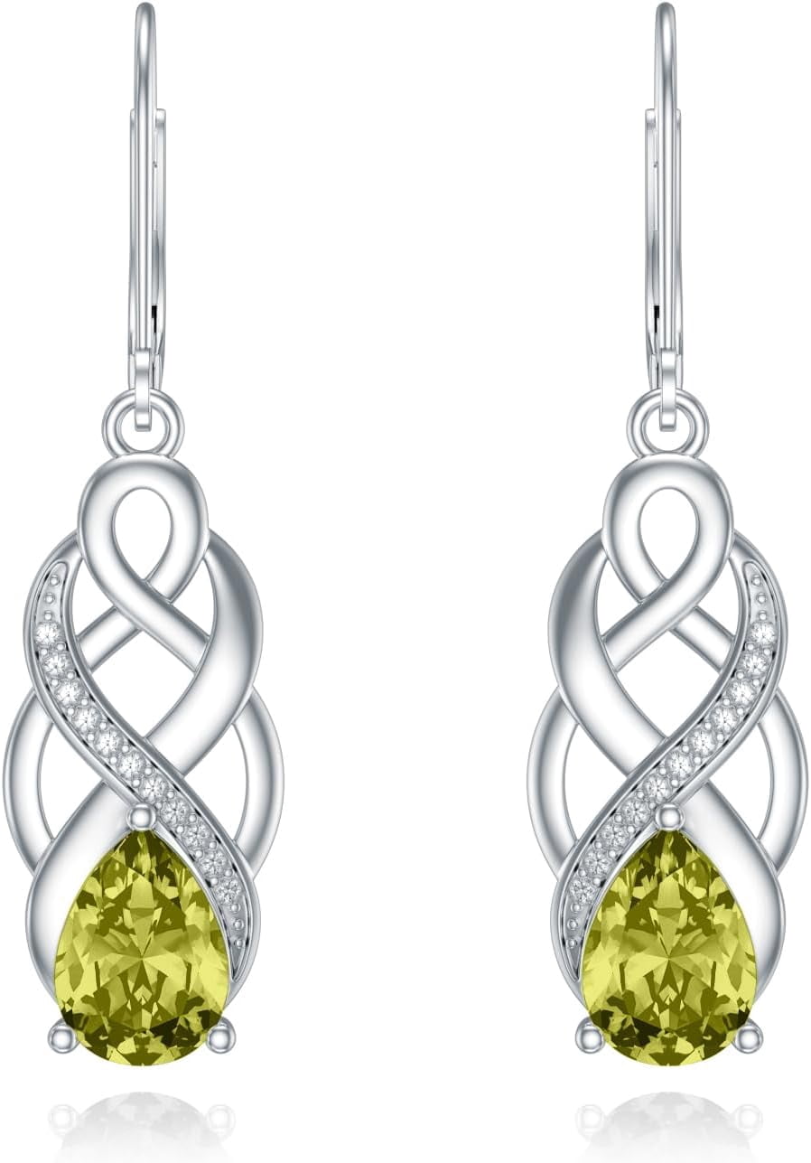 925 Sterling Silver Celtic Knot Good Luck Irish Dangle Drop Leverback ...
