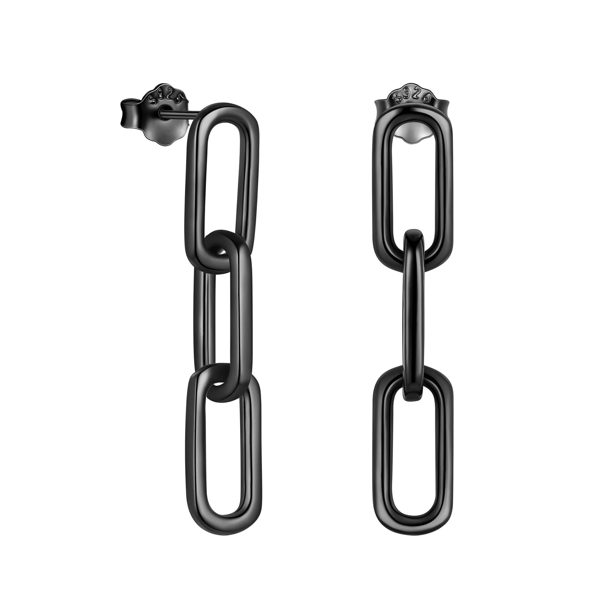 925 Sterling Silver Chain Link Dangle Earrings,Link Chain Earrings ...